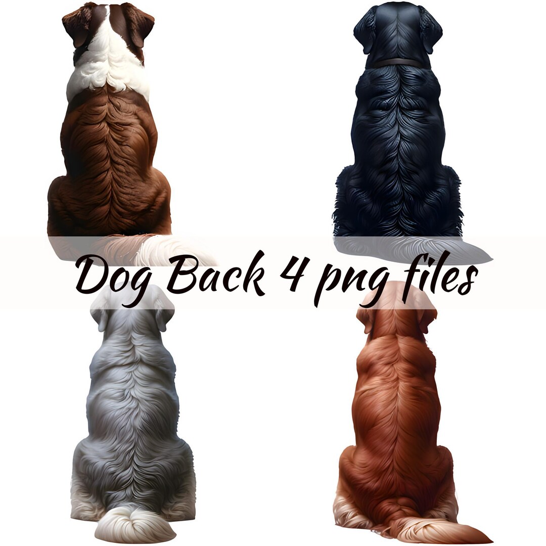 Dog Clipart From Back Commercial Use Png Back of Dog - Etsy