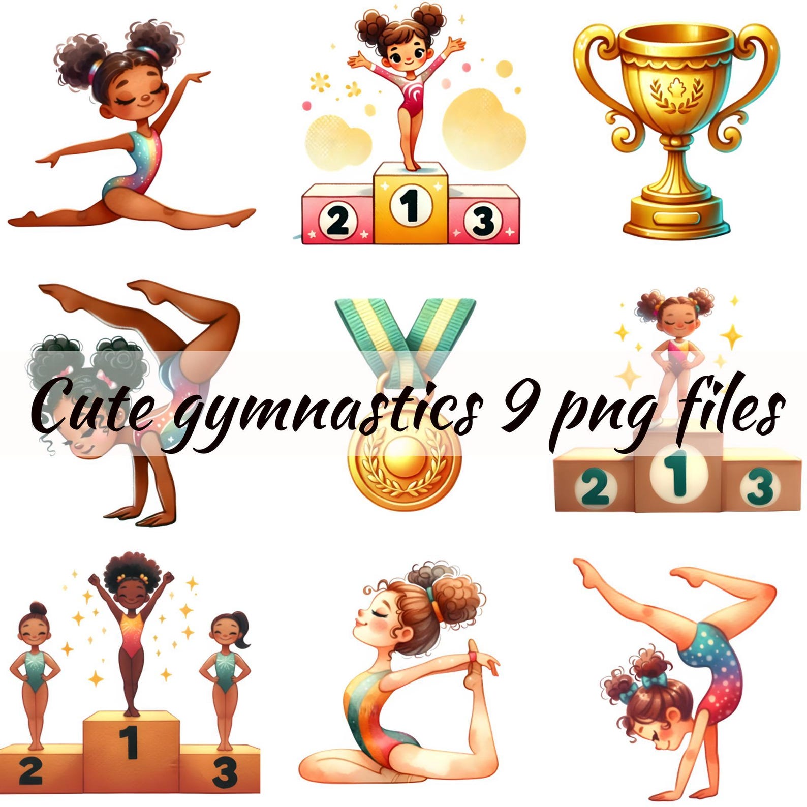 Cute Gymnastic Clipart-gymnastics Girl- Commercial Use - Etsy