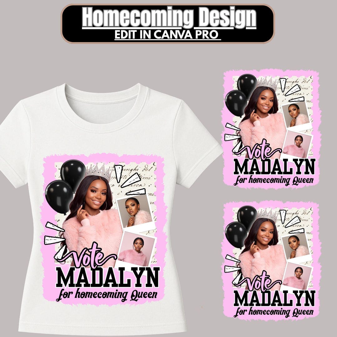Homecoming Queen Shirt Campaign Shirt Canva Template, Editable ...