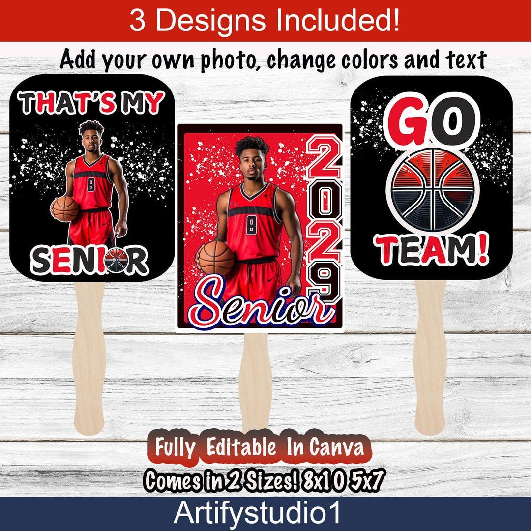 Basketball Poster for Senior Night Editable Fan Canva Template Senior ...
