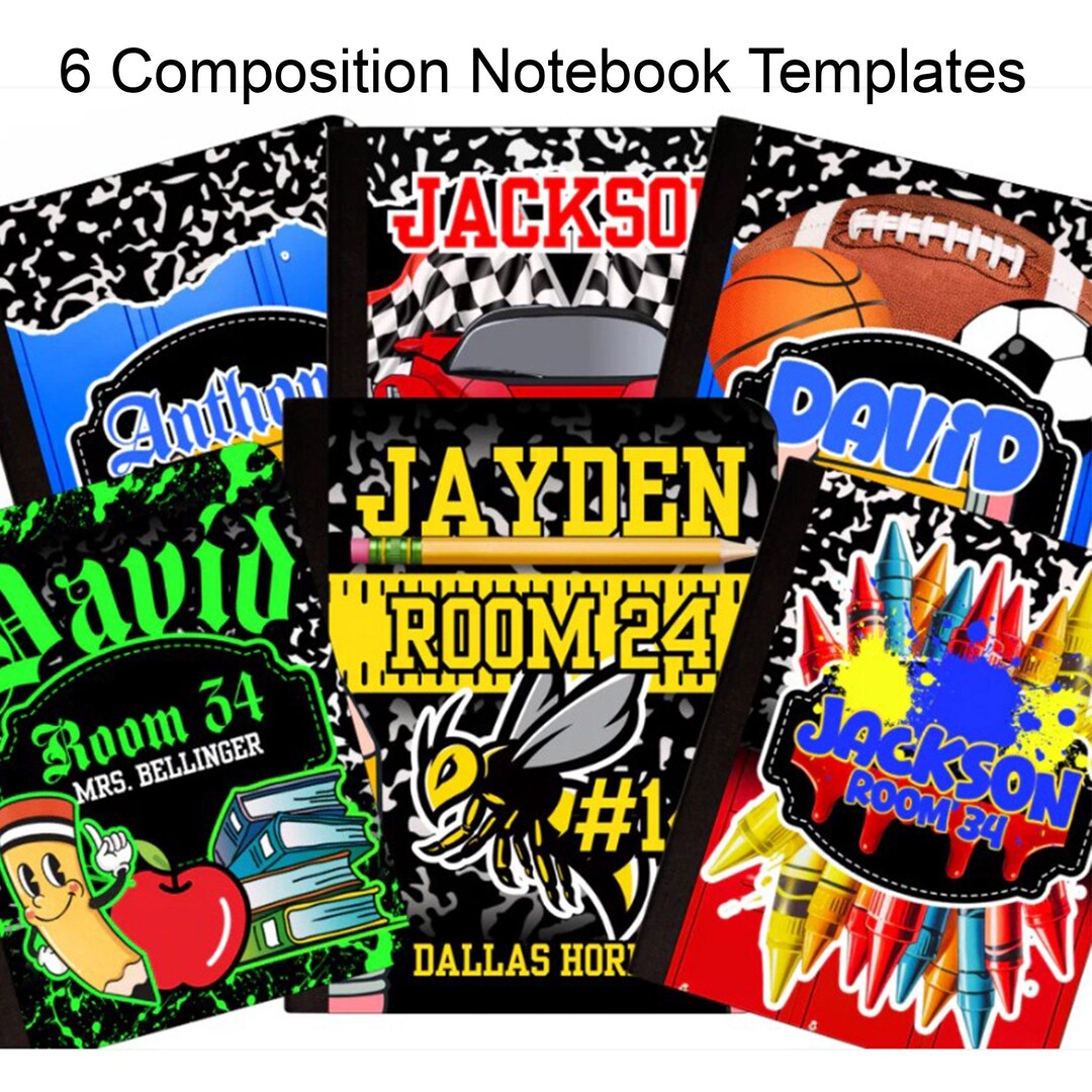Composition Book Cover Template Composition Notebook, Canva Template ...