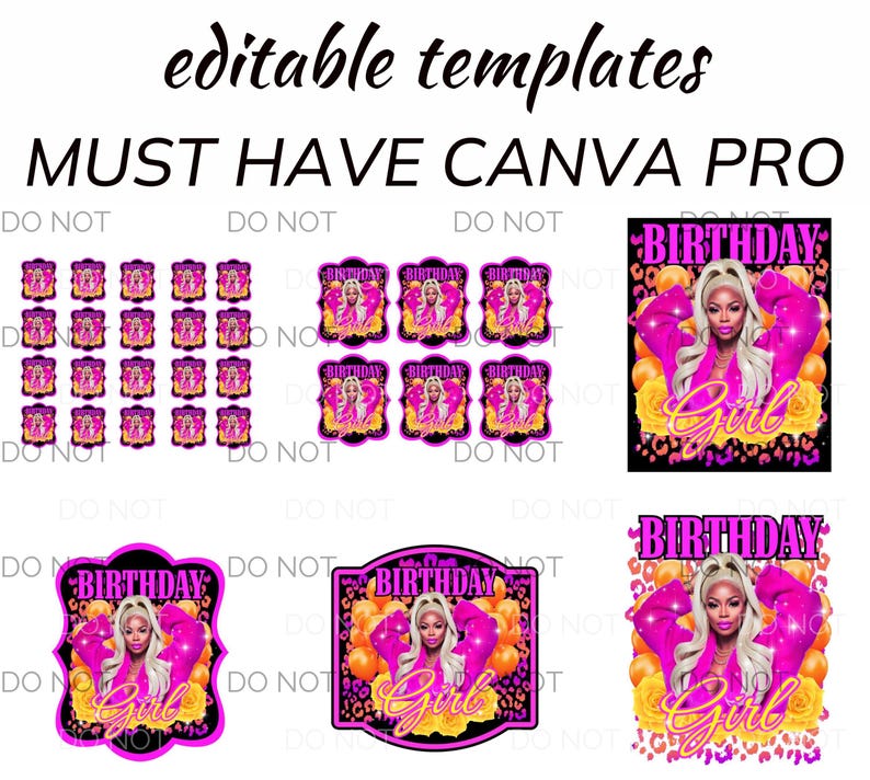 Birthday Sticker Styrofoam Cup Canva Editable Template, Birthday Party ...
