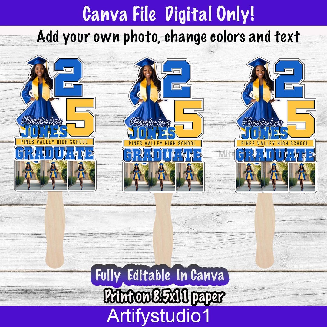 Grad Fan Design Grad Fans Template Canva Graduation Template ...