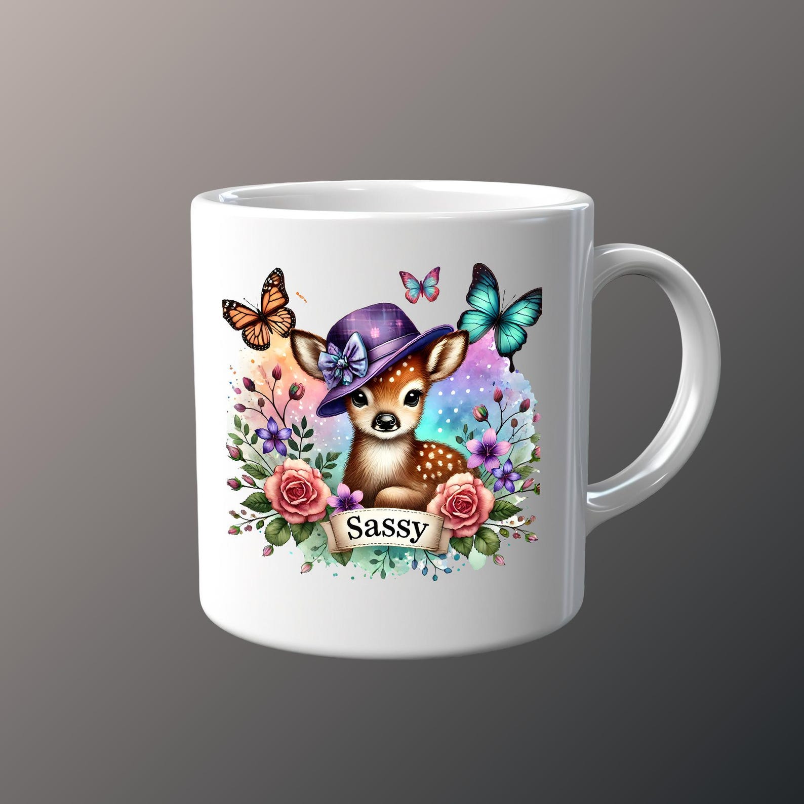 Watercolor Cute Sassy Animals - Adorable Piglet, Fawn, and Giraffe With ...