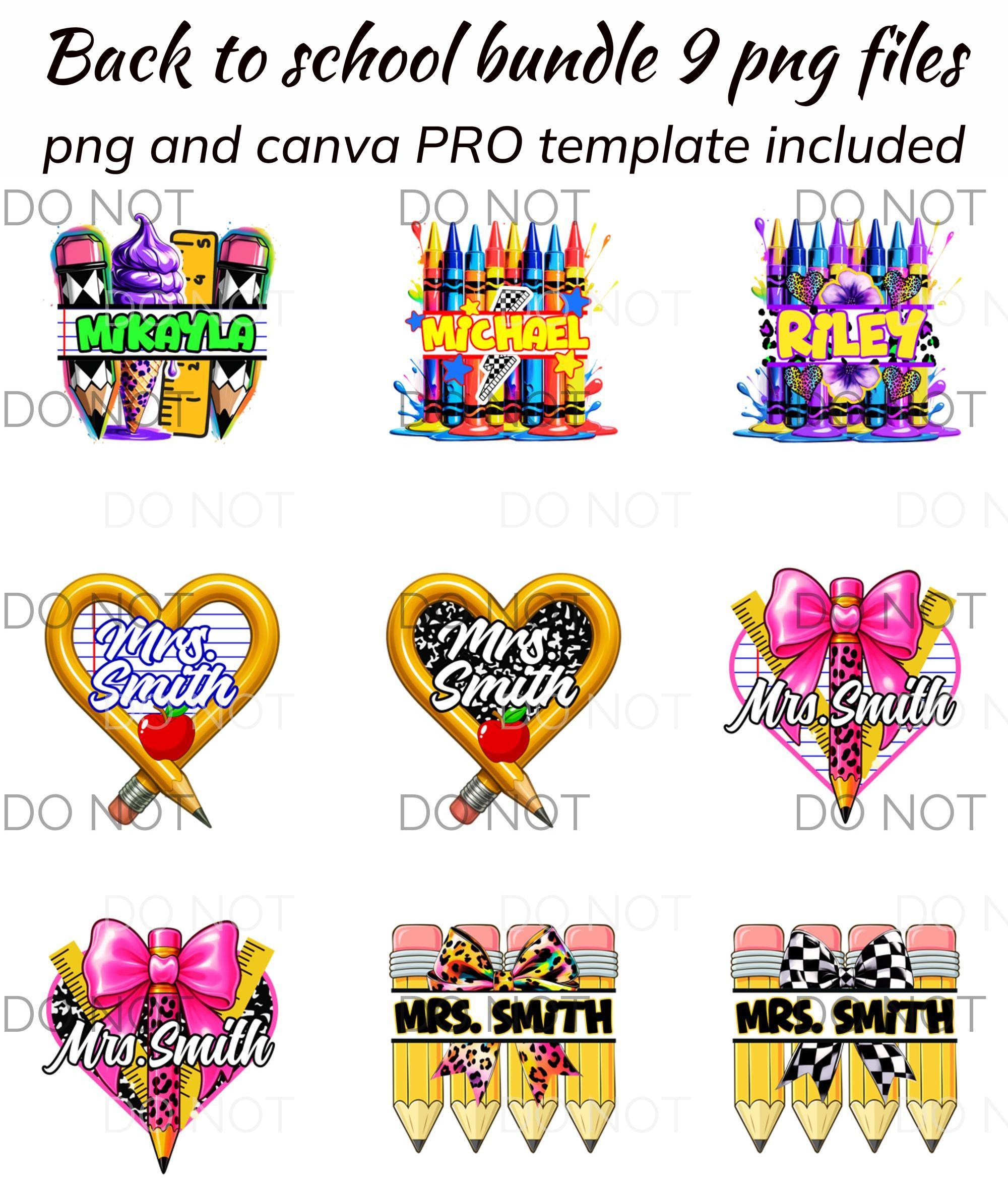 Back-to-school Bundle First Day of School, Canva Template & Png ...