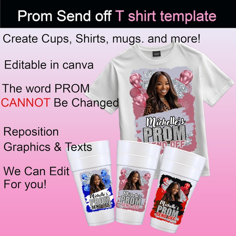 Prom Send off Shirt Template Canva Template High School Graduation ...