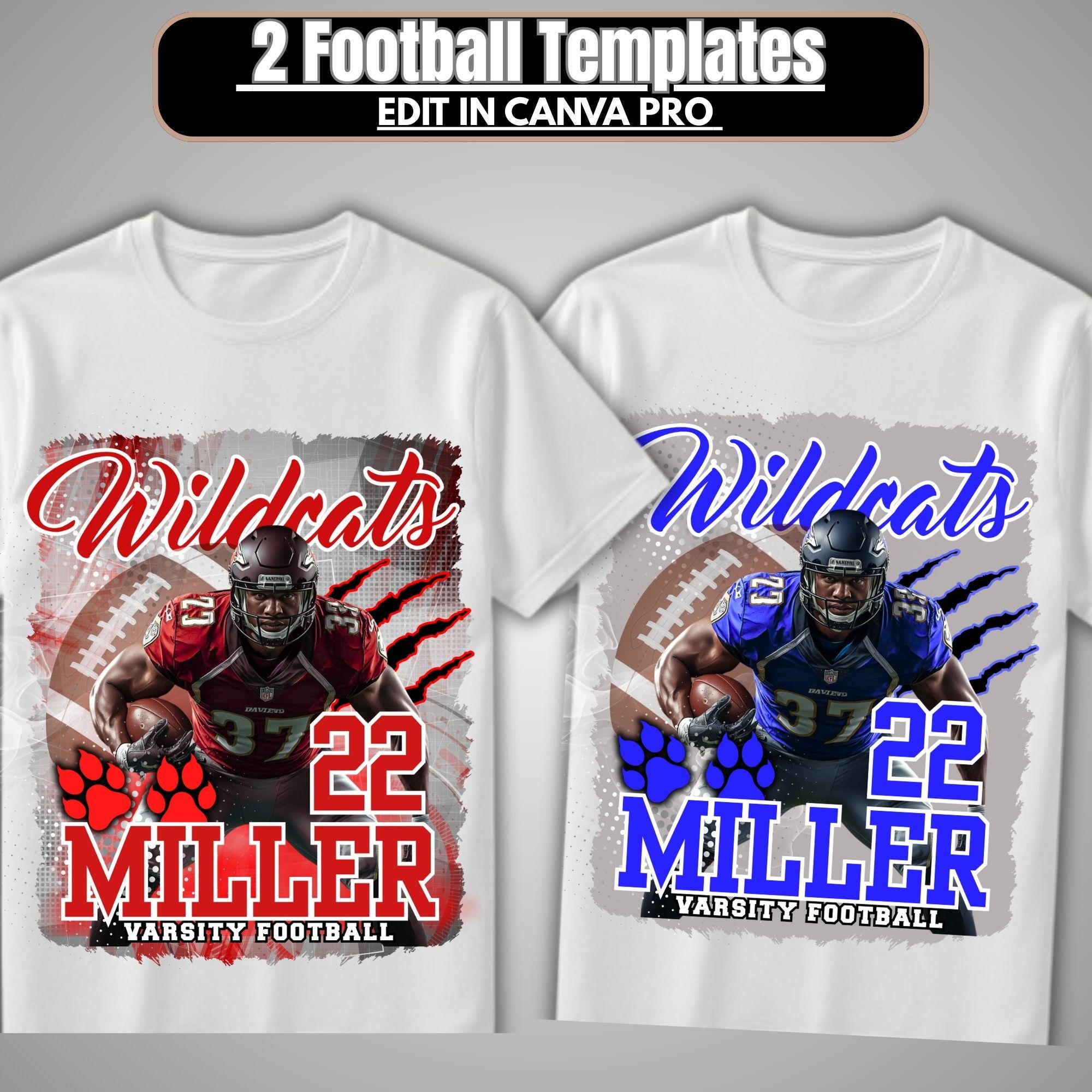 Football Tshirt Design, Canva Template, Editable Gameday T-shirt ...