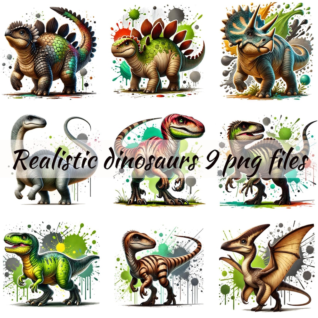 Realistic Dinosaur Clipart- Dinasaur Commercial Use-png- Realistic Use ...