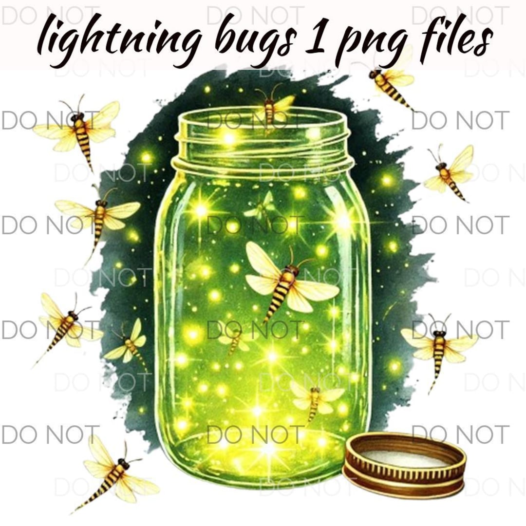 Lightning Bug Clipart Png Fireflies Png Enchanted Glass Jar With ...