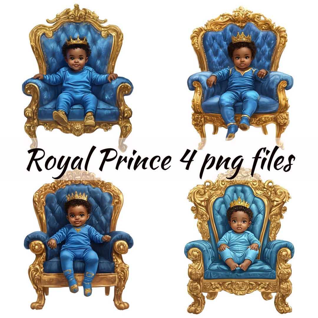 Royal Prince Black Boy Joy Clipart-little Black Baby Blue Toddler ...