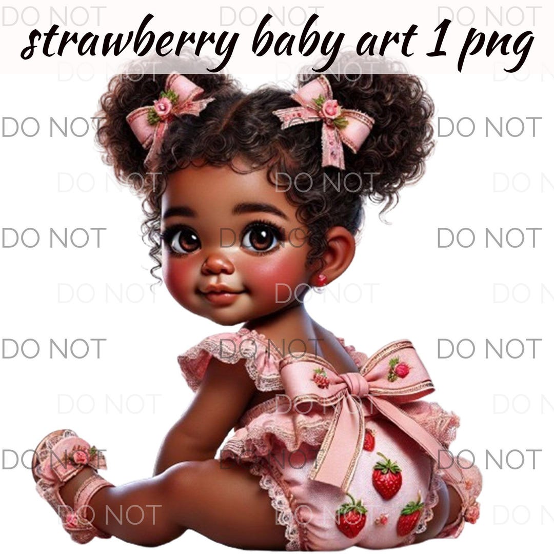 Strawberry Baby Girl Clipart Png-afro Baby Girl Strawberry Clipart ...