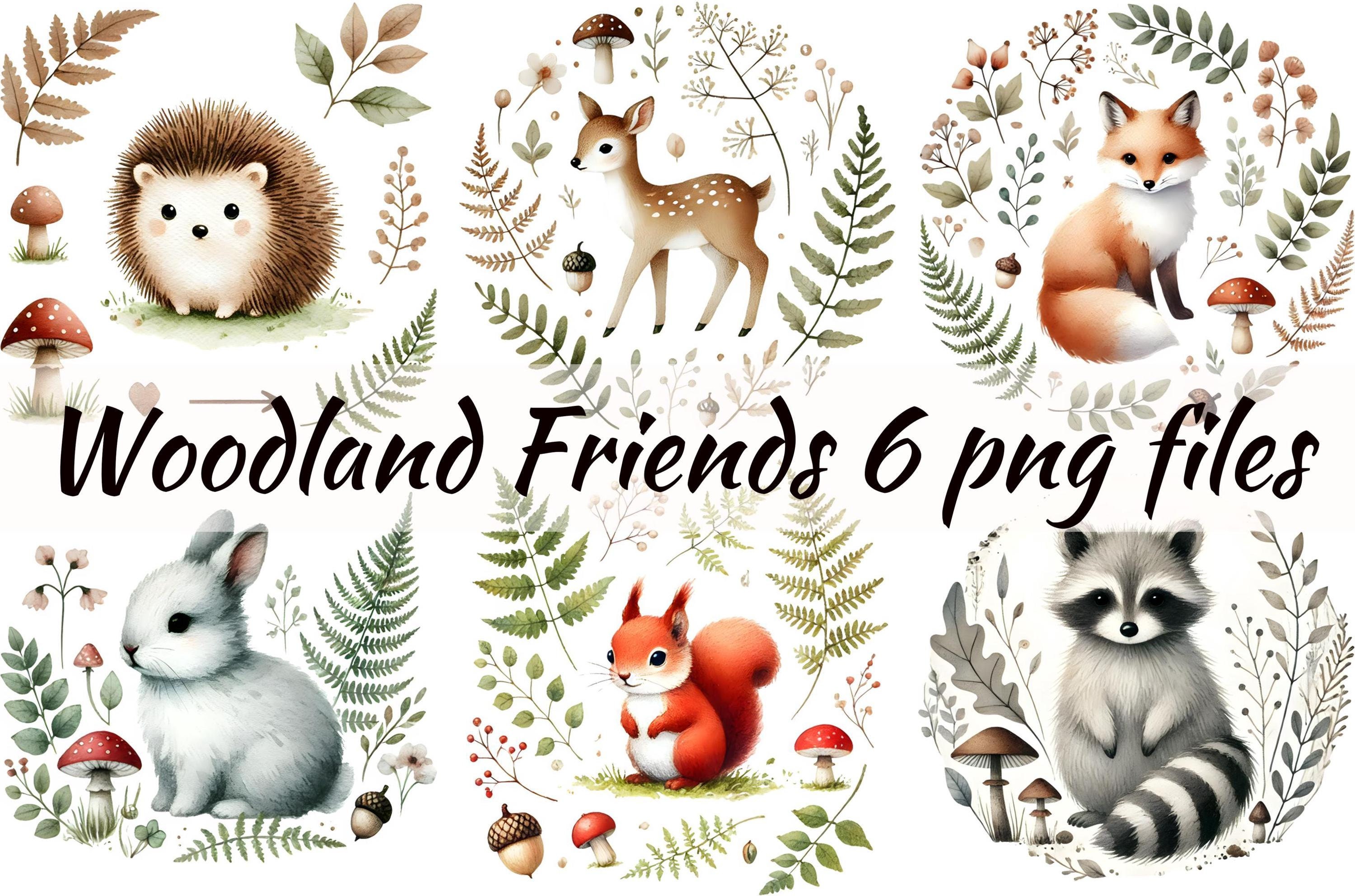 Woodland Friends Clipart - - Etsy