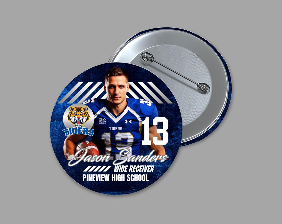 Football Lanyard Editable Template Player Photo Schedule Team Roster ...