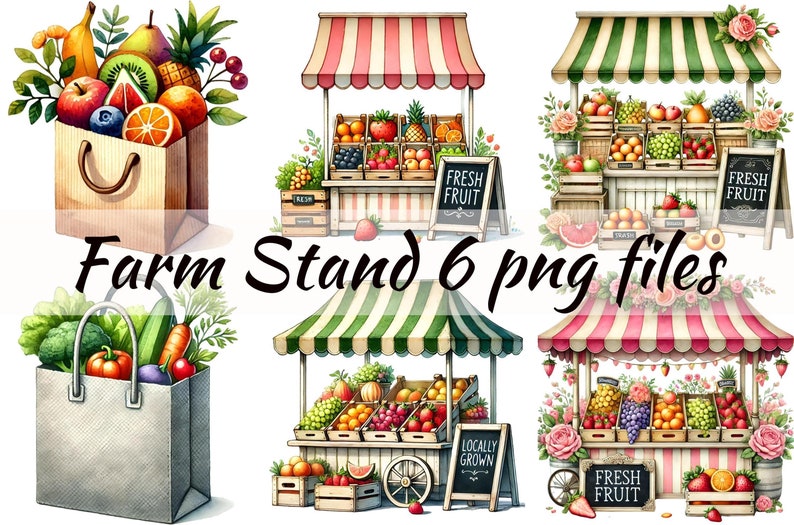 Farm Stand Clipart- Farmers Market Stand- Commercial Collection Resh ...