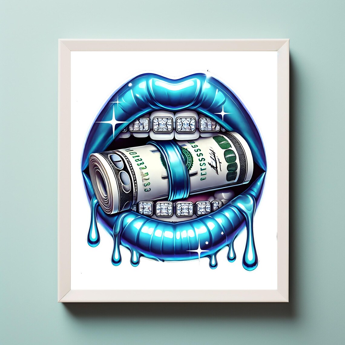 Grillz Clipart-100 Dollar Bill Lips Commercial Use PNG Hustler Lips ...