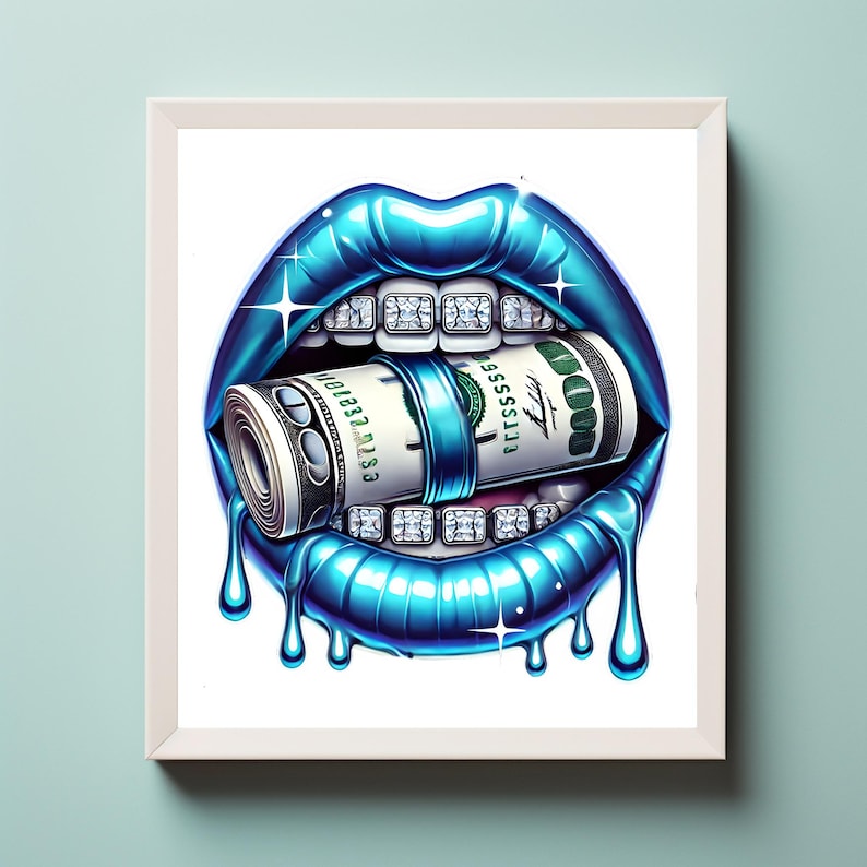 Grillz Clipart-100 Dollar Bill Lips Commercial Use PNG Hustler Lips ...