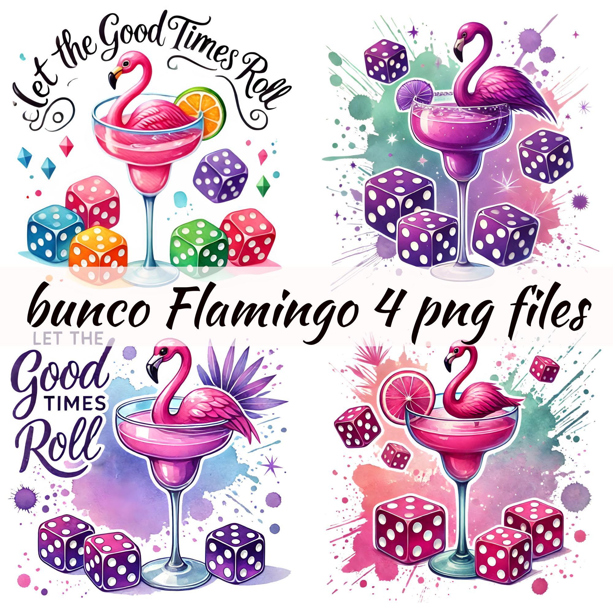 Bunco Clipart Flamingo Clipart Bundle Commercial Use - Let the Good ...