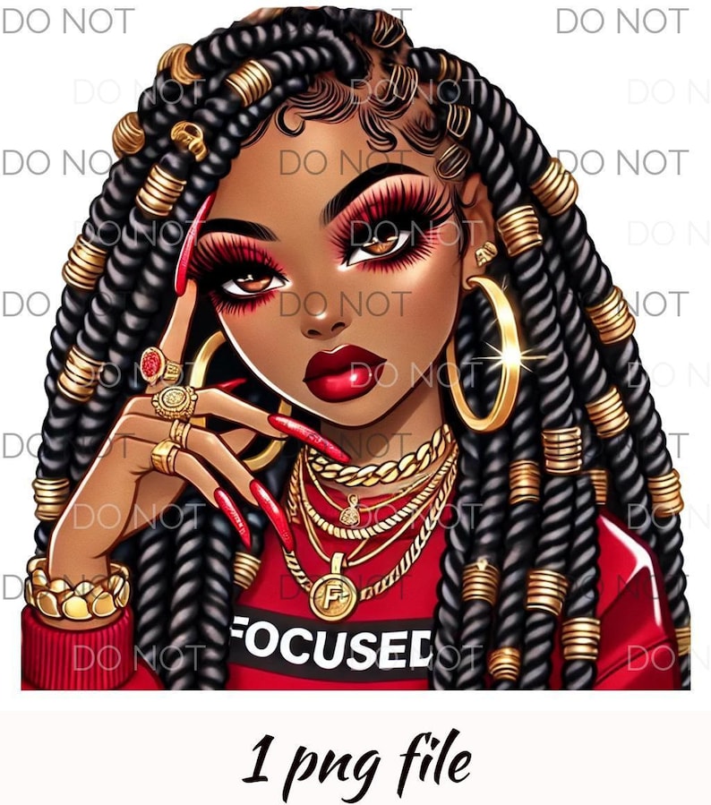 Black Girl With Locs Png- Afro Locs - Commercial Use -dreadlocks ...