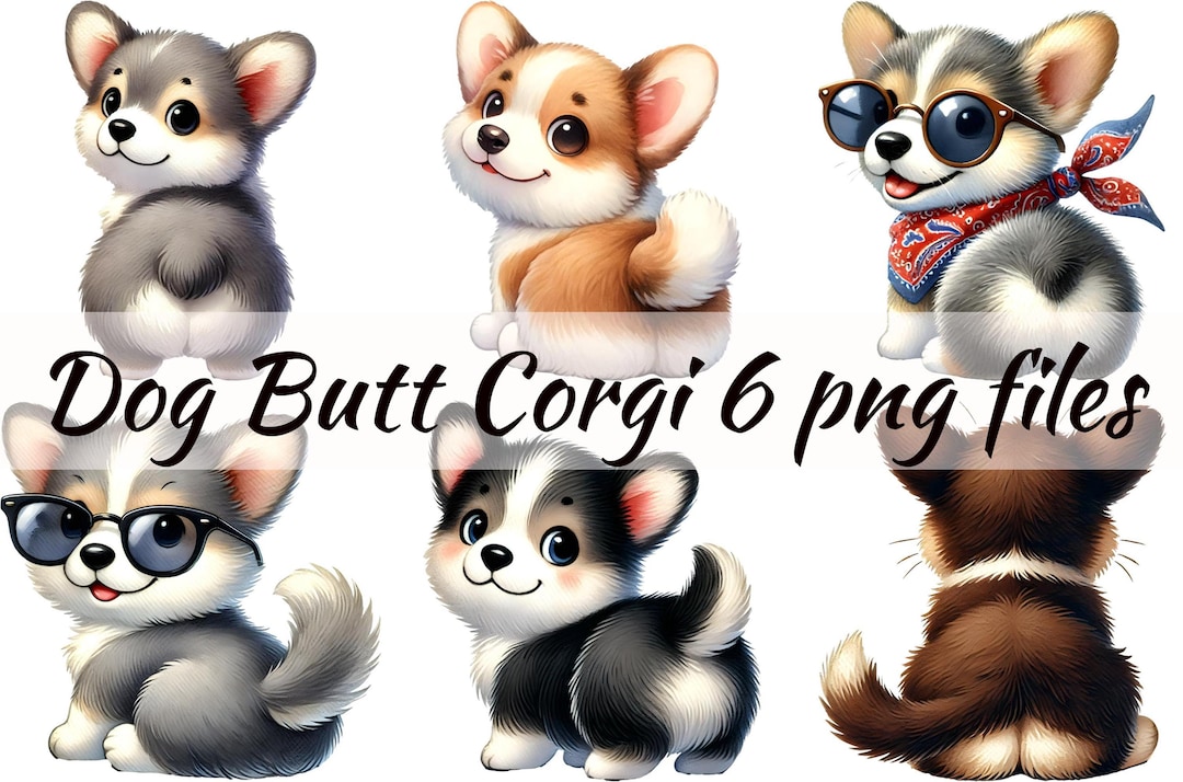 Dog Butt Clipart Corgi- Commercial Use- Dog From the Back- PNG Corgi ...