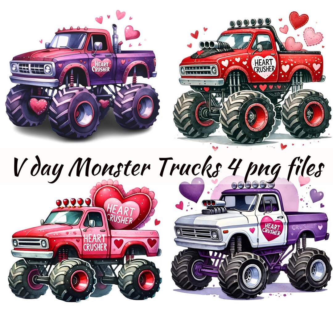 Valentine Truck Clip Art -heart Crusher Monster Truck Clip Art for ...