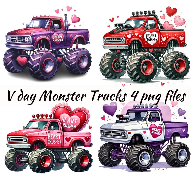 Valentine Truck Clip Art heart Crusher Monster Truck Clip Art for ...