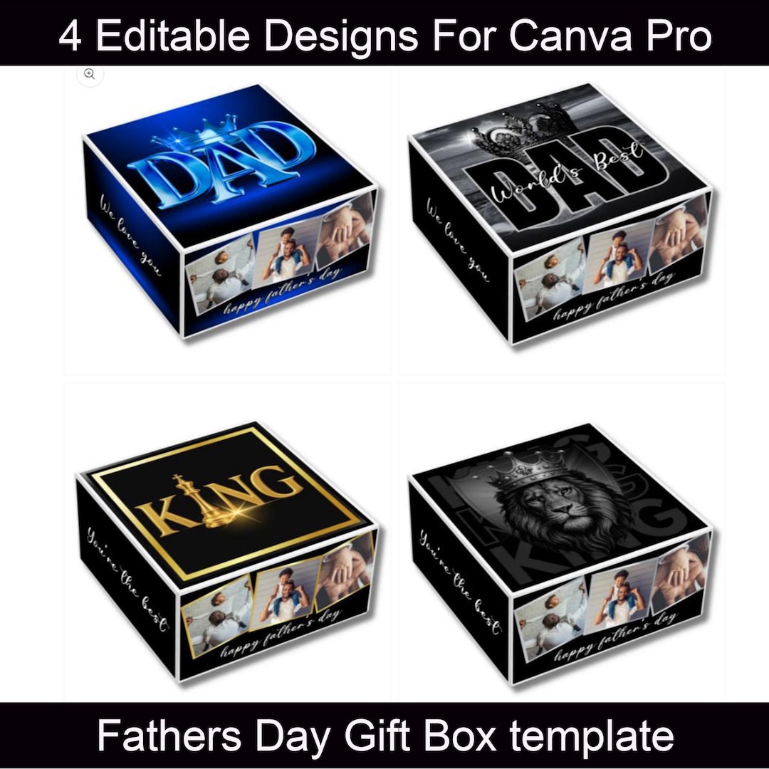 Fathers Day Gift Box Canva Template Gift Box Design, Personalized Gift ...