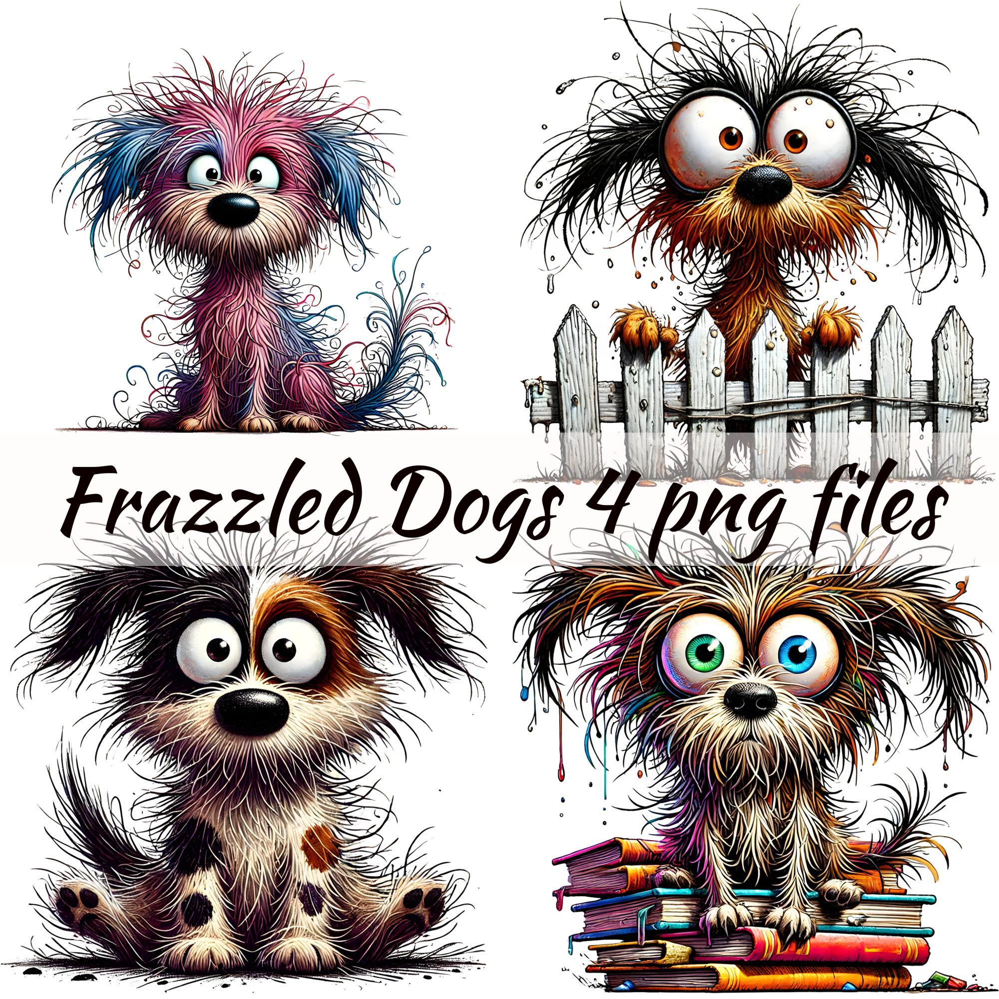 Frazzled Dog Clipart- Quirky Dog Png- Commercial Use - Etsy