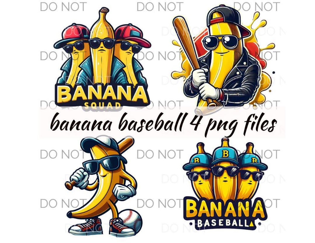 Banana Baseball Png-banana Squad Banana Playing Baseball Commercial Use ...