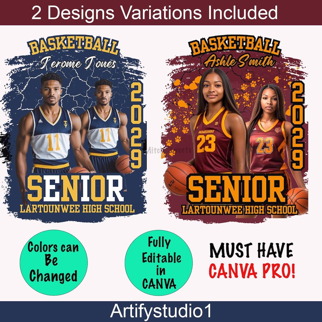 Senior Basketball Senior Night Template Canva Editable Gameday Tshirt ...