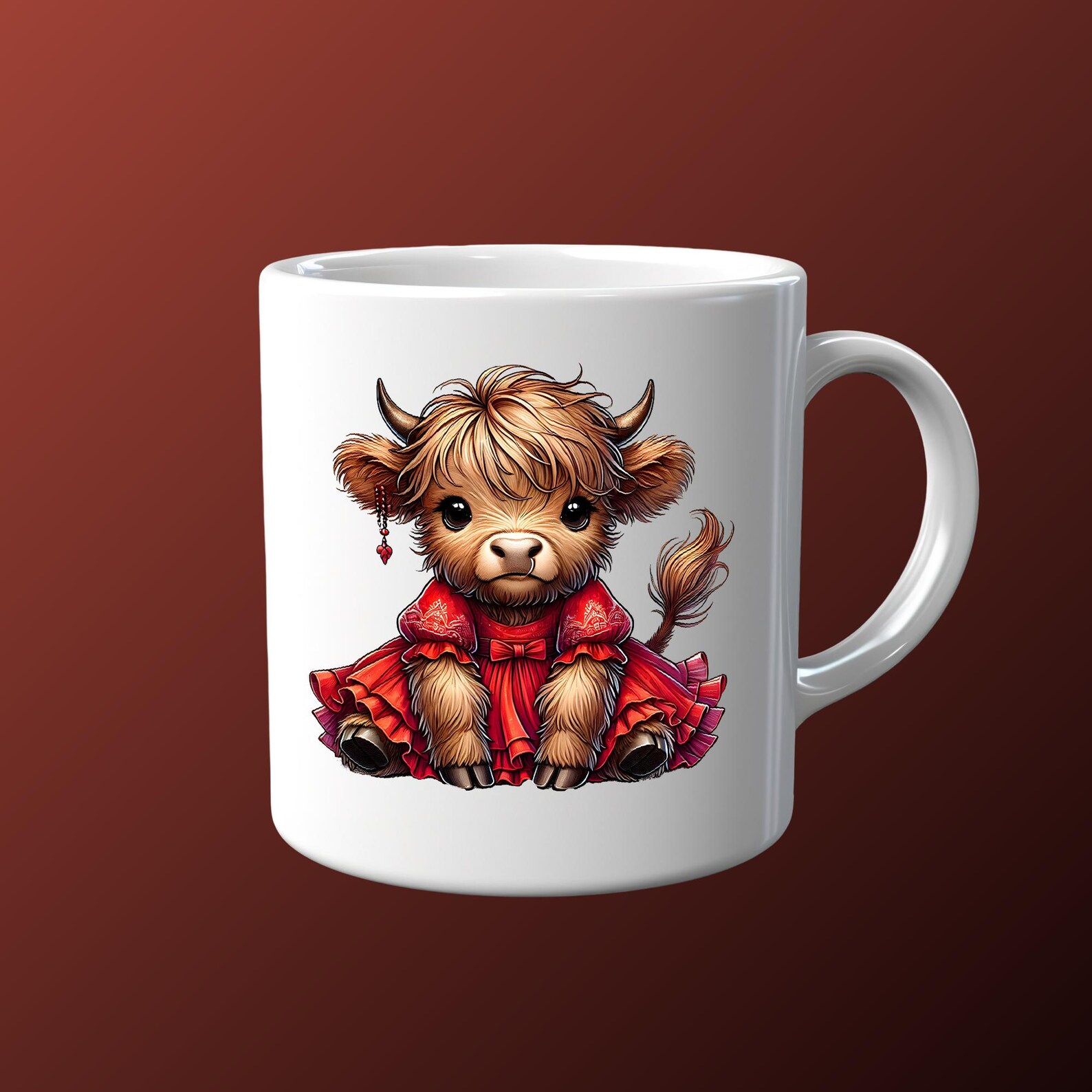 Adorable Cartoon Highland Calves Clipart PNG - Commercial Use Instant ...