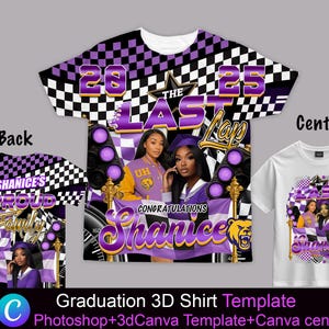 3d Shirt Template Graduation Tee the Last Lap All Over T Shirt Canva ...