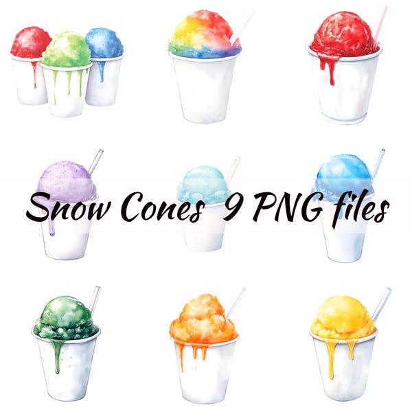Snow Cone Clipart - Etsy