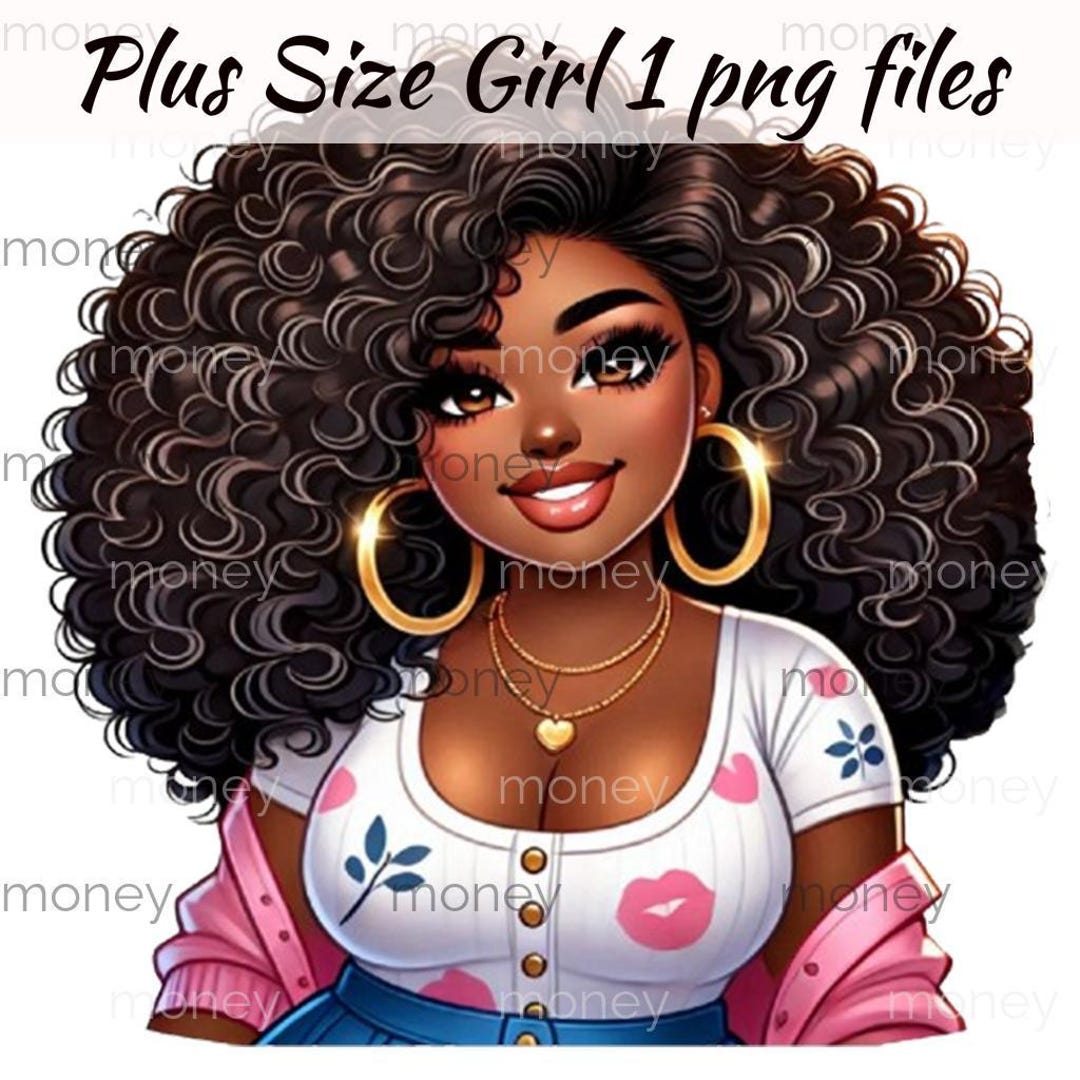Plus Size Black Girl Png- Commercial Use-curvy Black Girl Thick Girl ...