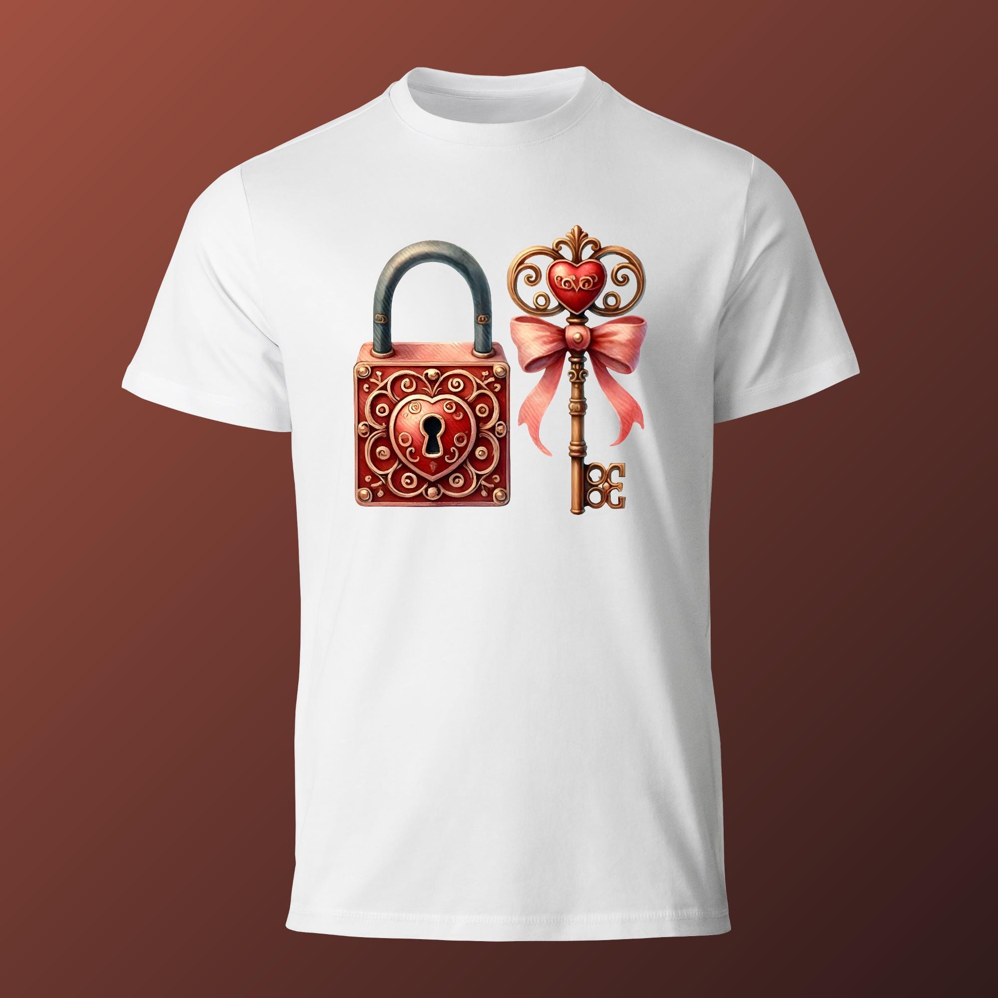 Heart Lock and Key Clipart Png-vintage Key -door Key Commercial Use Red ...