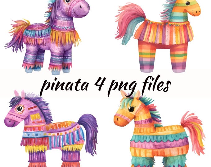 Pinata, Printable Watercolor Clipart, 10 High Quality Watercolor Jpgs ...