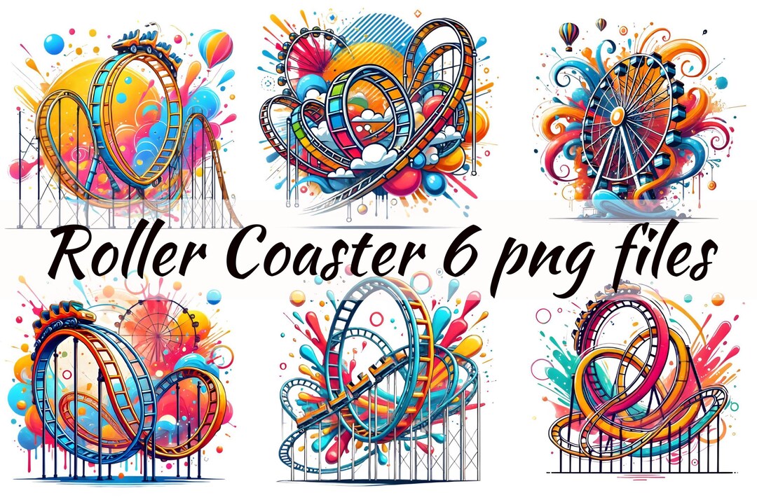 Roller Coaster Clipart Ferris Wheel Collection for Instant Download ...
