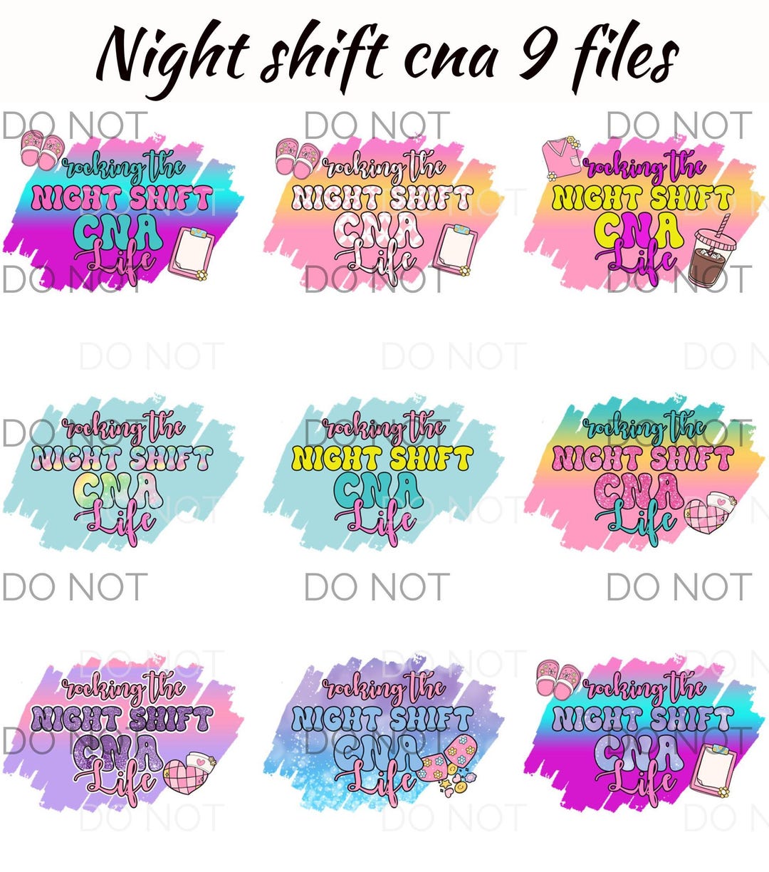 Night Shift Cna Png Rocking the Night Shift CNA Life Sublimation ...
