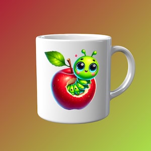 Caterpillar on Apple Clipart Bundle - Worm Apple- Commercial Use - Etsy