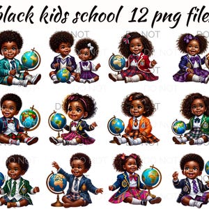 Black Kids School Uniform Clipart Png Back to School Pre K Kindergarten ...