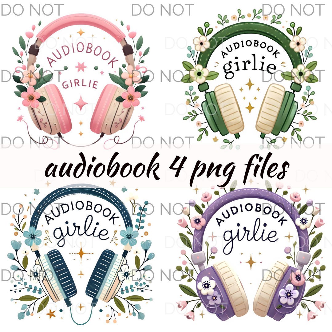 Audiobook Clipart Png Commercial Use Bookish Clipart Audiobook Girl - Etsy