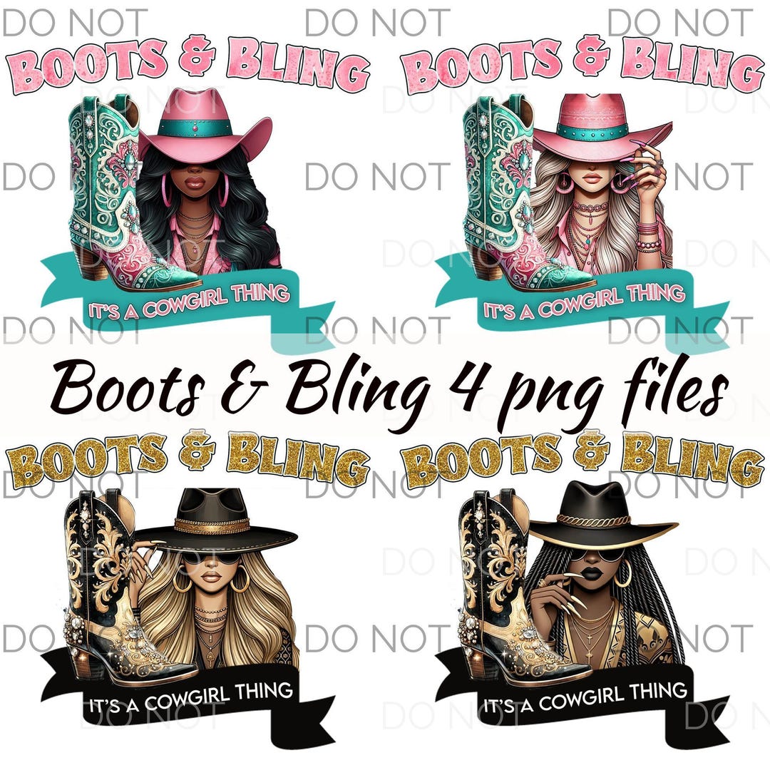 Boots and Bling Png-cowgirl Boots Png Commercial Use- Sublimation Boots ...