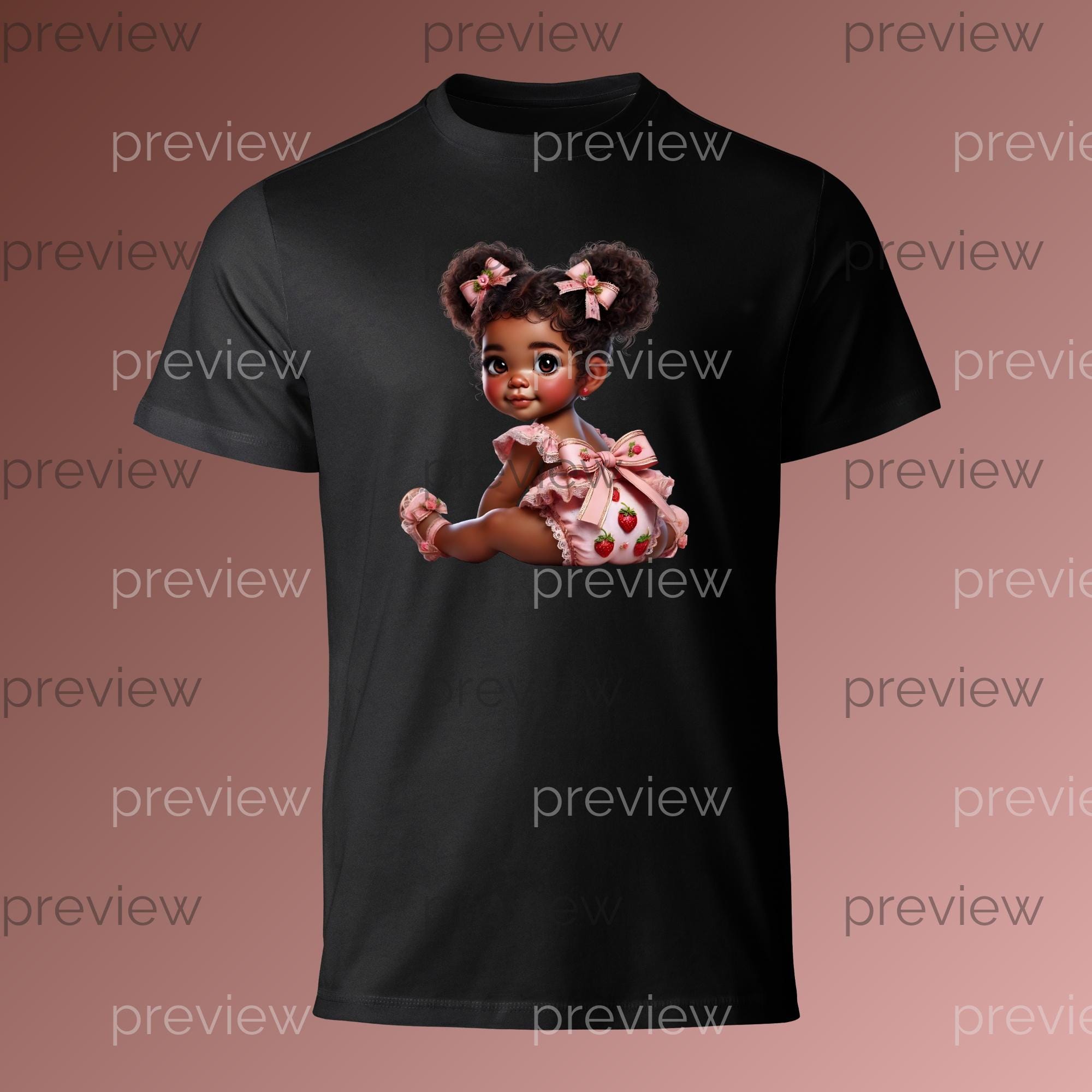 Strawberry Baby Girl Clipart Png-afro Baby Girl Strawberry Clipart ...