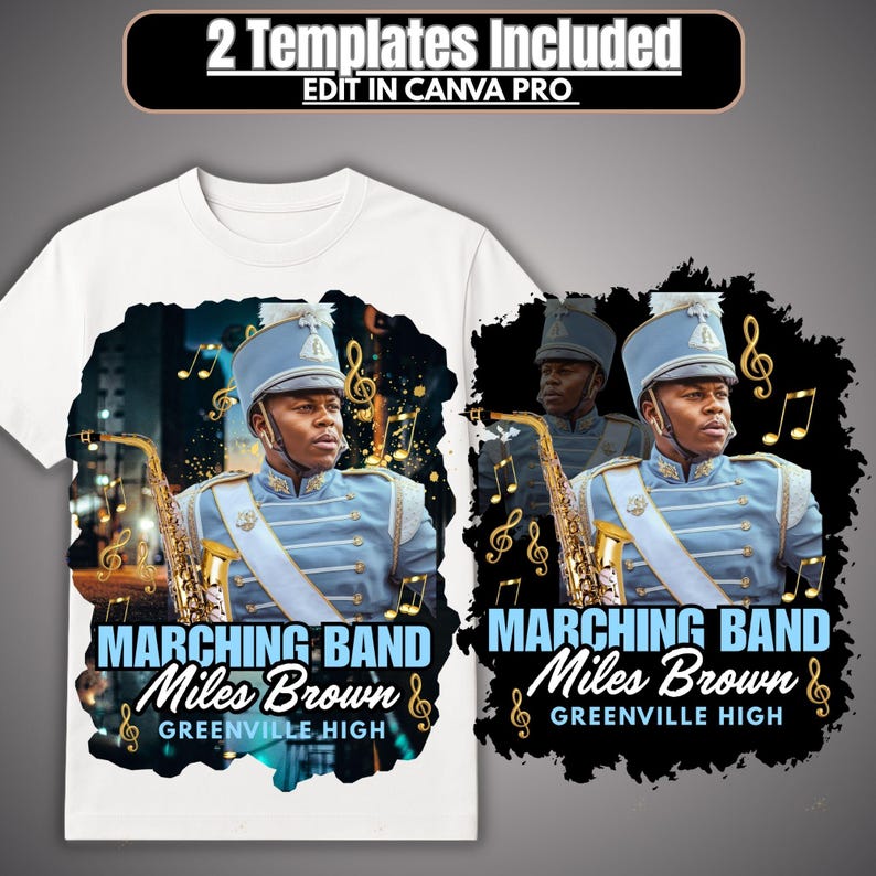 Marching Band Tshirt Design for Canva Template, Editable Band Fan ...