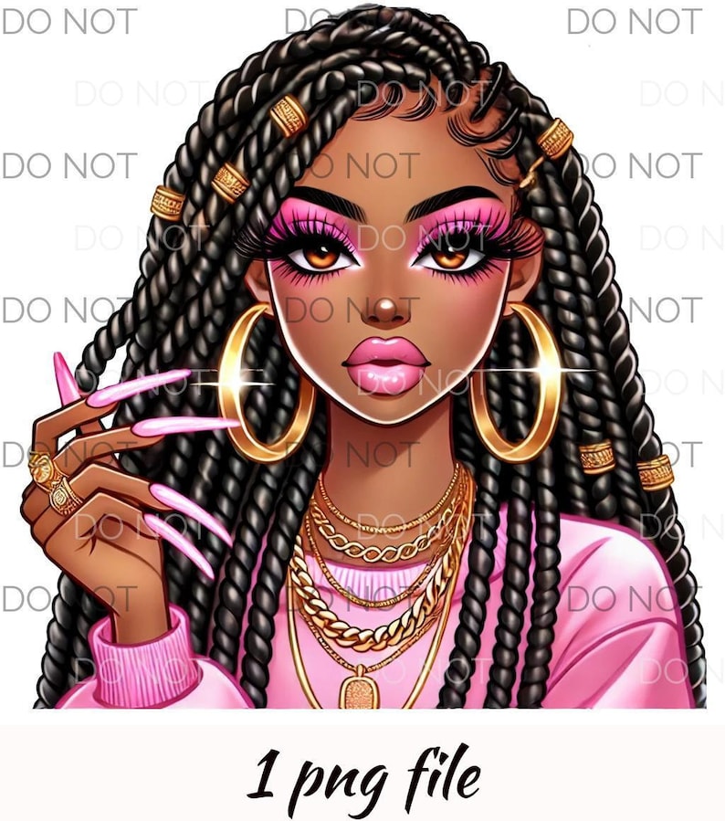 Black Girl With Locs Png- Afro Locs - Commercial Use -dreadlocks ...