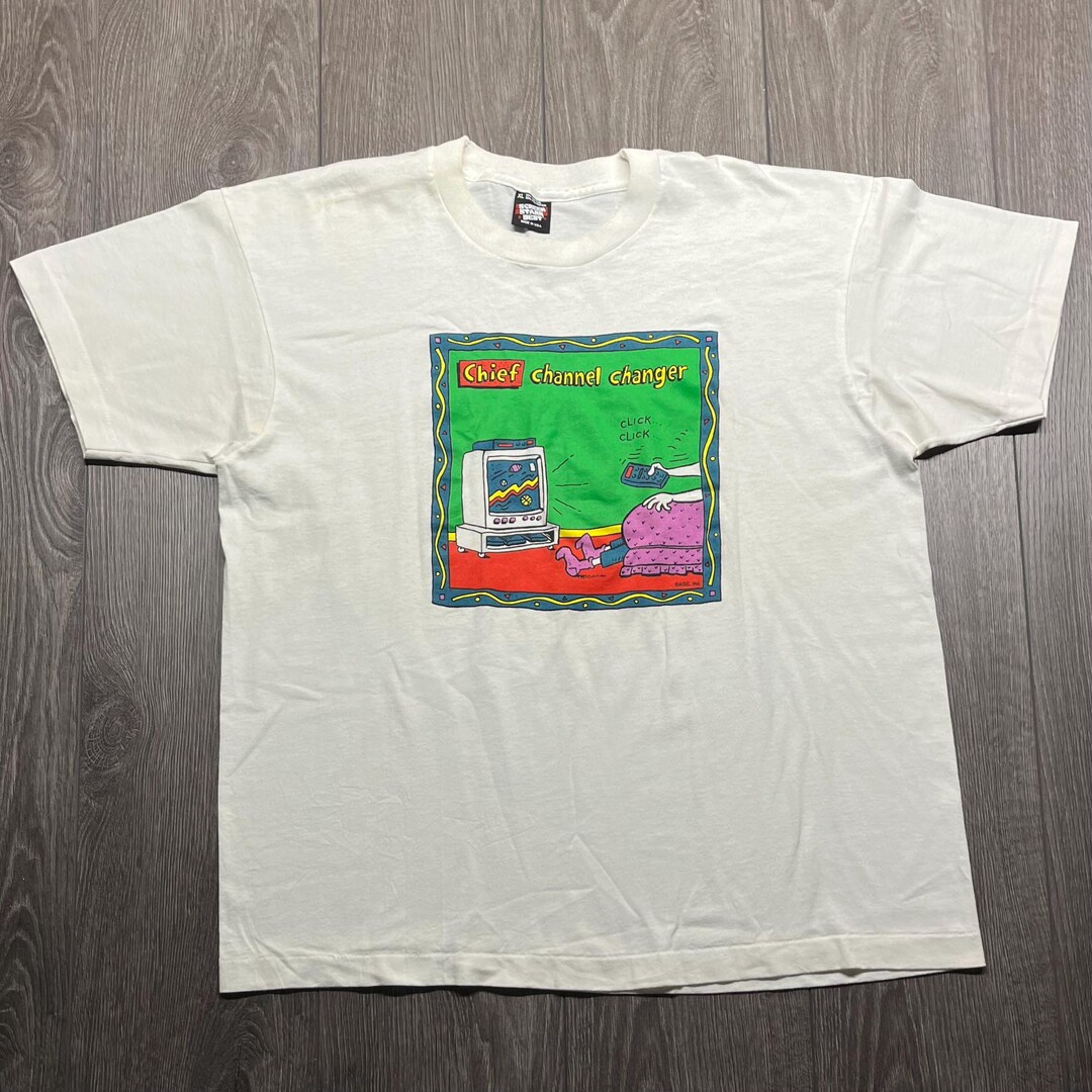 Vintage Chief Channel Changer 1990s Funny T Shirt XL White Single ...