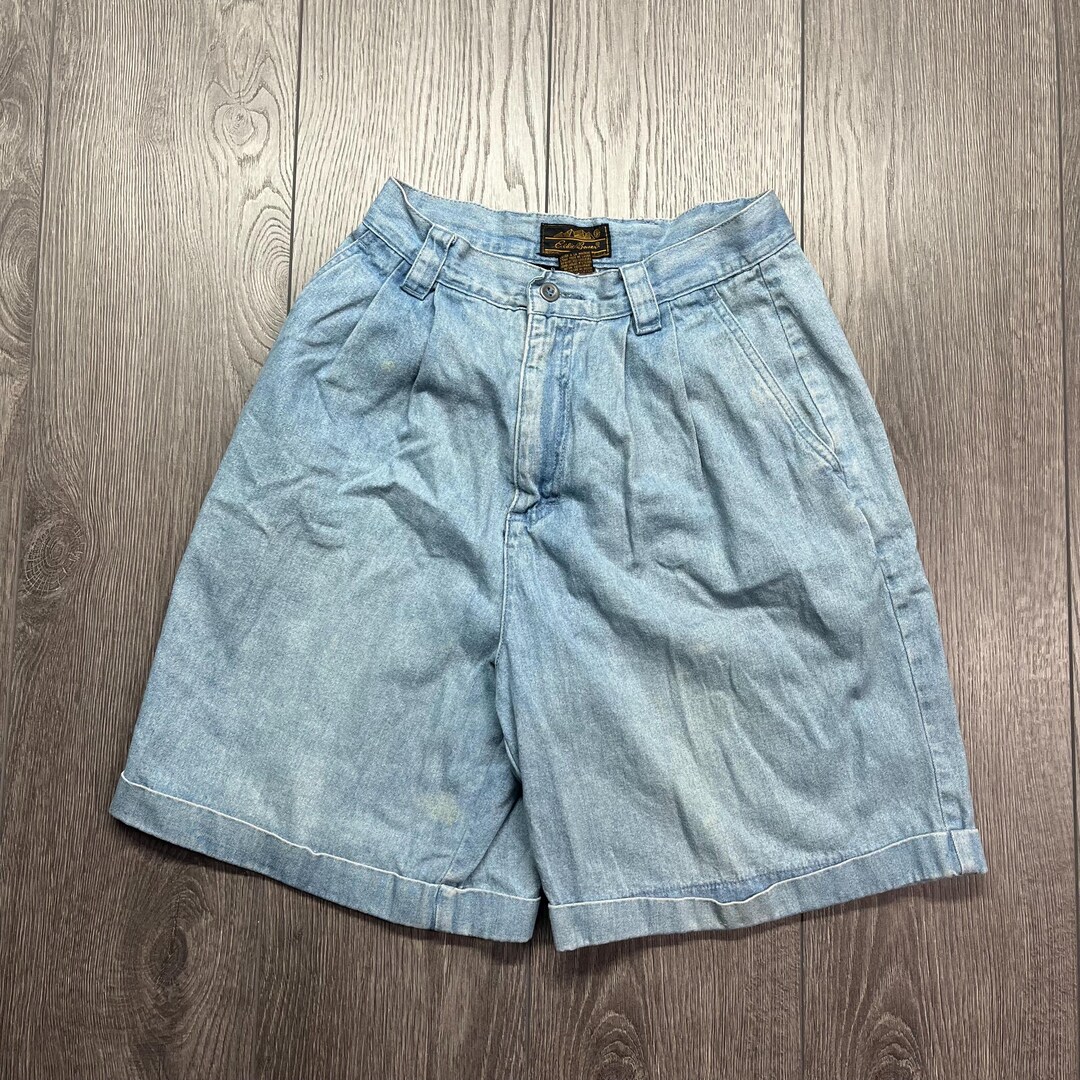 Vintage Eddie Bauer Denim 1980s Shorts 26 Blue Denim Jeans Jorts ...