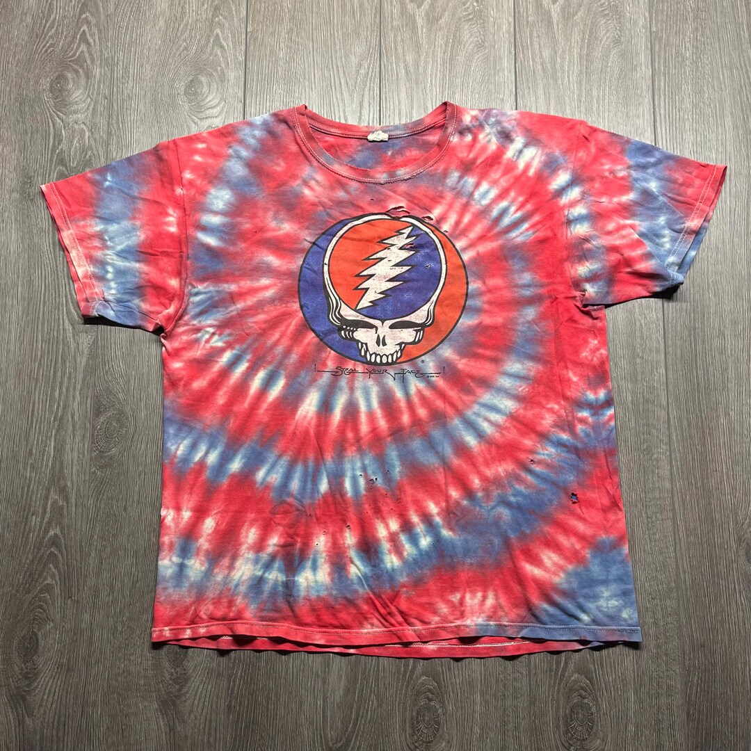 Vintage Grateful Dead Tie Dye Hippy Band T Shirt XL Distressed Jam Band ...