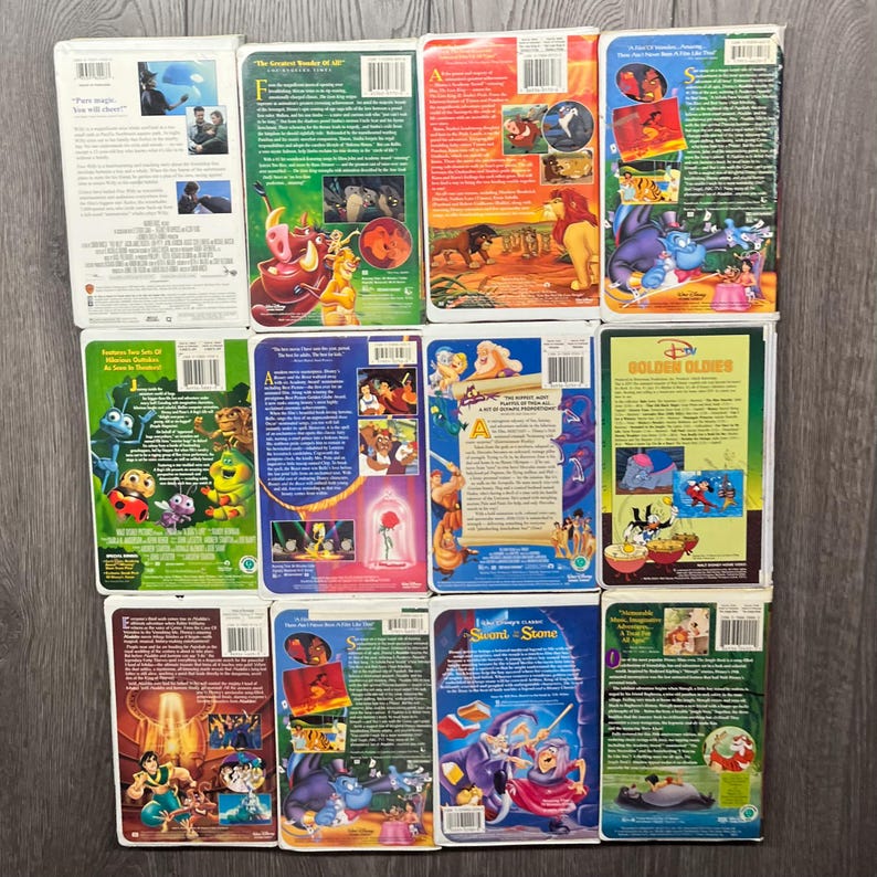 Disney Animated Vhs Lot Pick Free Willy Lion King Simba Aladdin Bug's ...