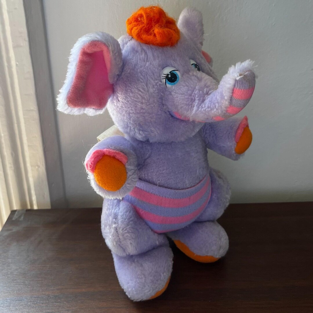 Vintage 1984 Wuzzles 12" Eleroo Elephant Purple Plush Hasbro Softies - Etsy