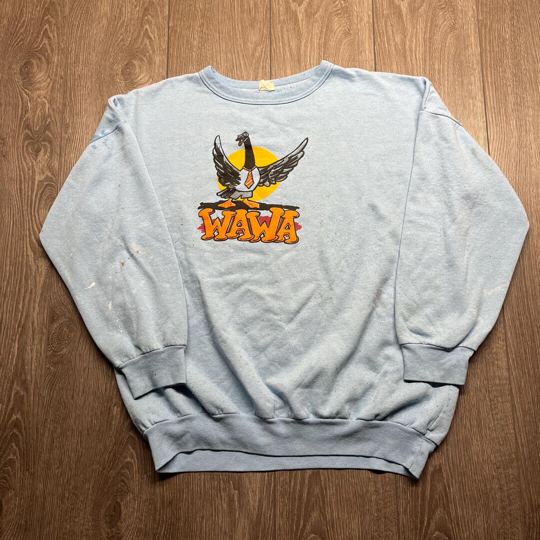 Vintage Wawa Ontario 1980s Raglan Blue Sweatshirt Medium Nature Goose ...